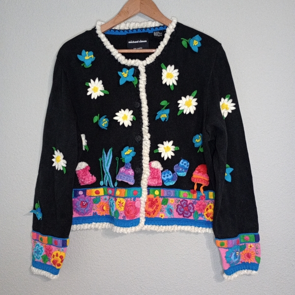 Michael Simon | Sweaters | Vintage 999 Michael Simon Maximalist Flower ...